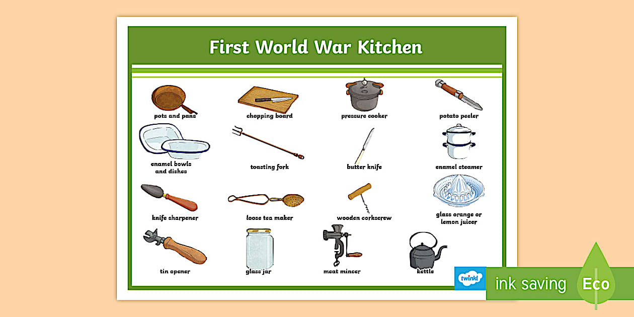 First World War Kitchen Word Mat