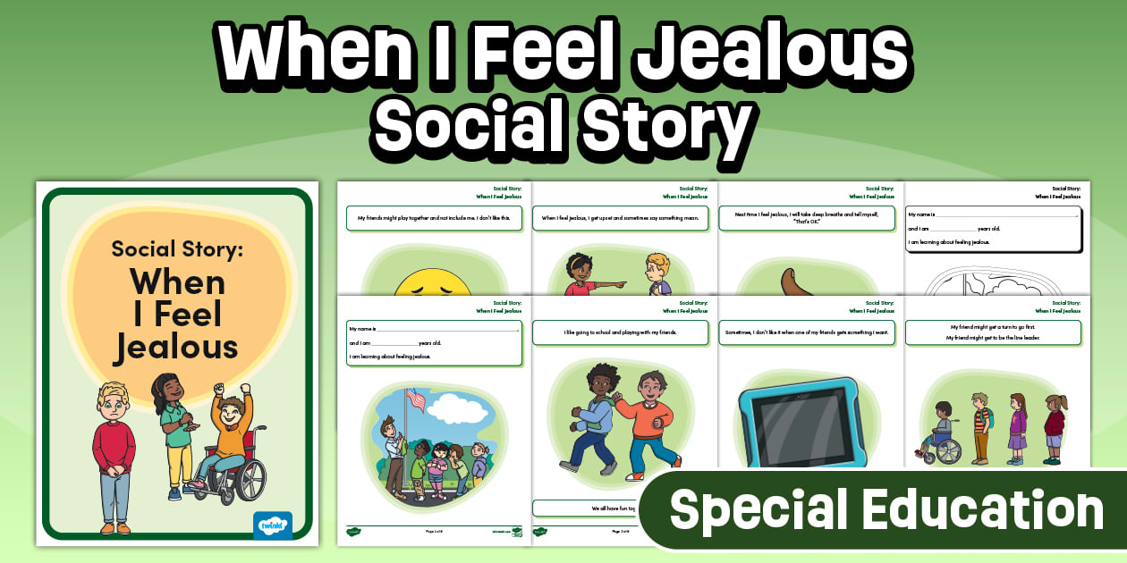 When I Feel Jealous Social Story Booklet for Special Ed