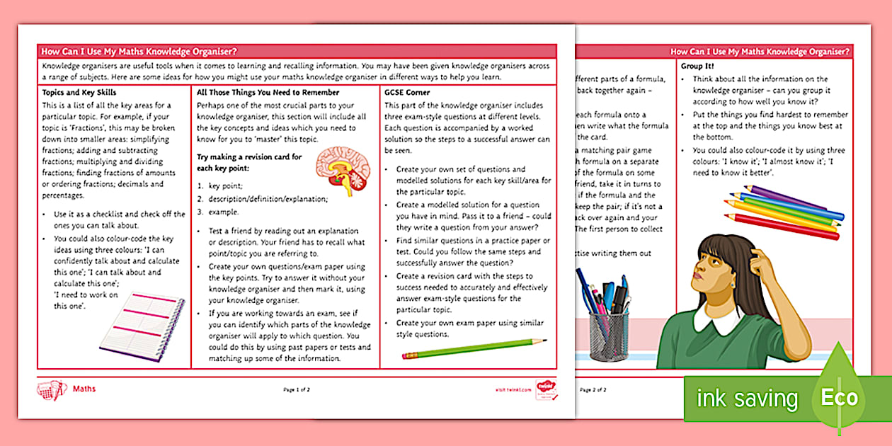 How Can I Use My Maths Knowledge Organizer? Guide - Twinkl