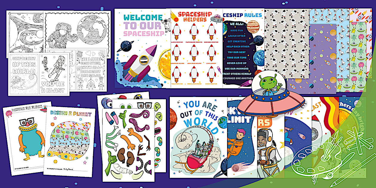 Space Themed Posters and Activities Pack (Teacher-Made)