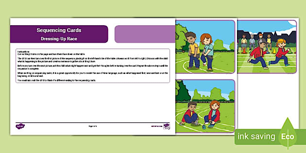 Dressing-Up Race Sequencing Cards (Teacher-Made) - Twinkl