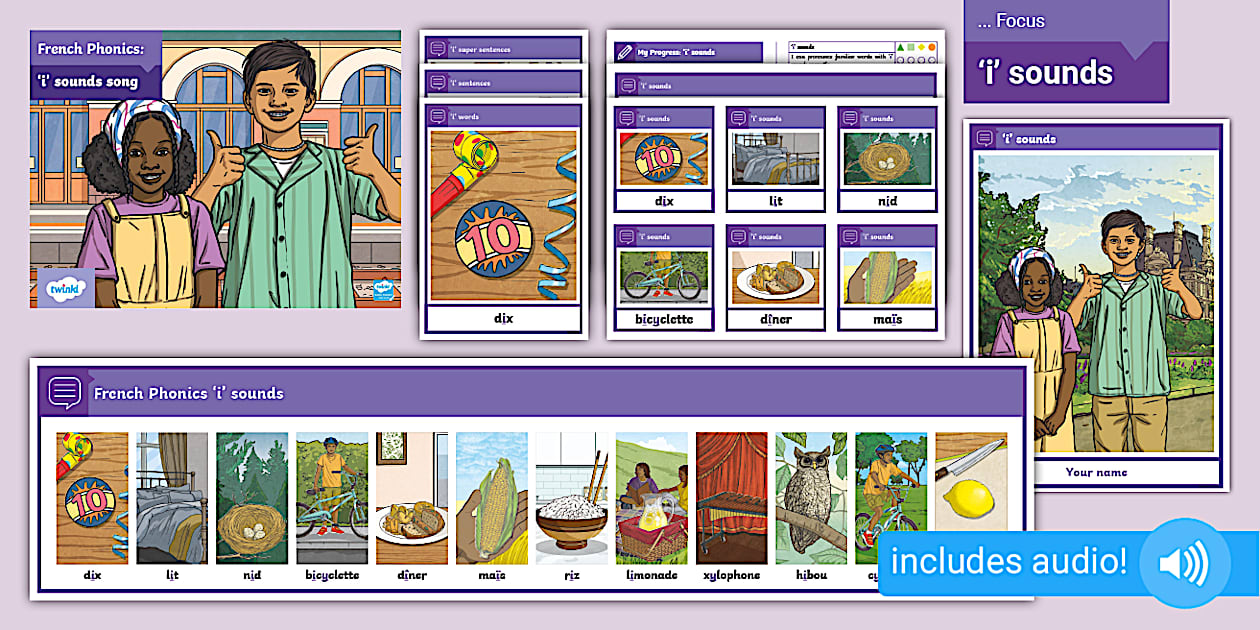👉 French Phonics: Song, Resource and Display Pack: 'i' sounds