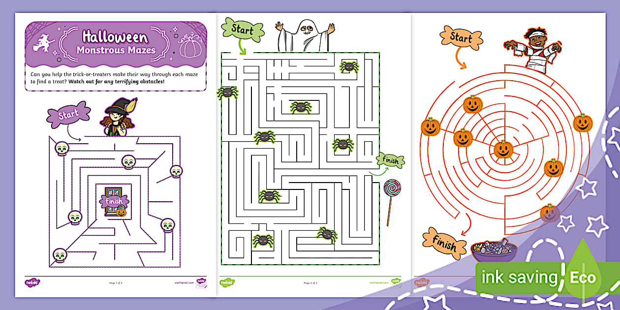 Halloween Monstrous Mazes (Ages 5 - 7) (teacher made)