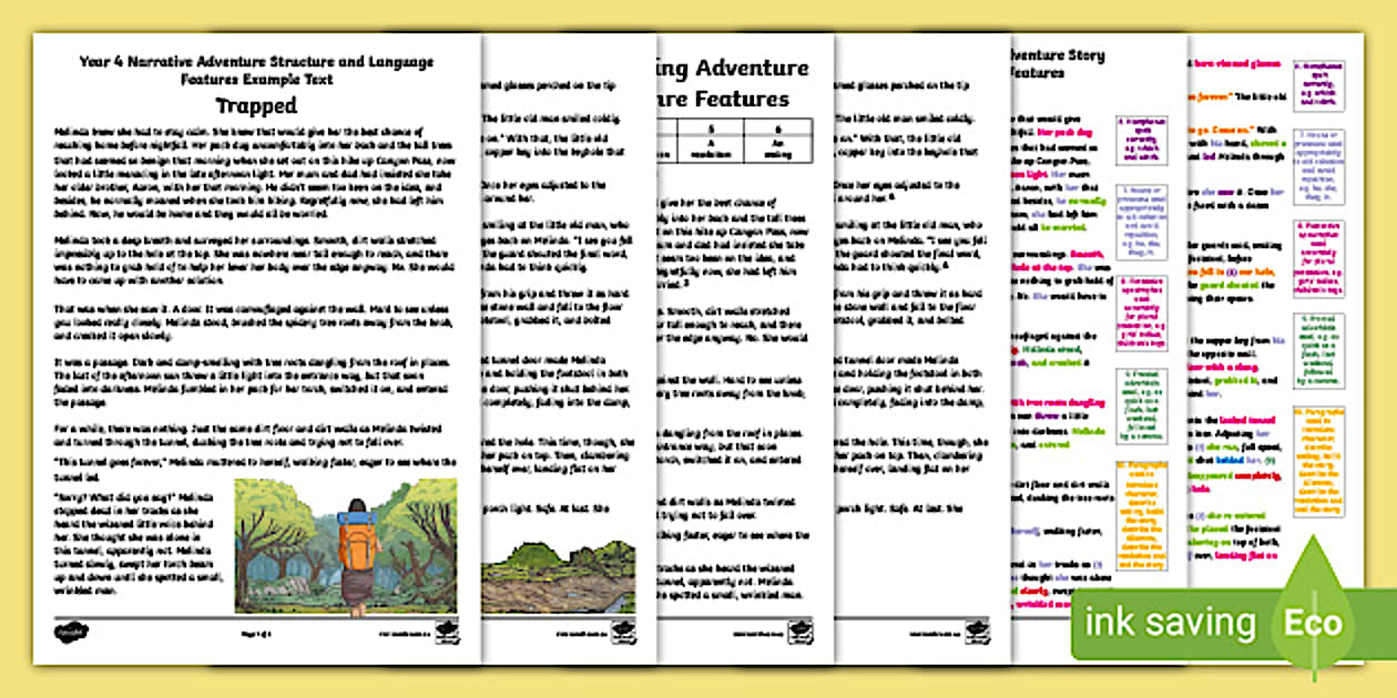 Cursive Year 4 Narrative Writing Adventure Story - Twinkl