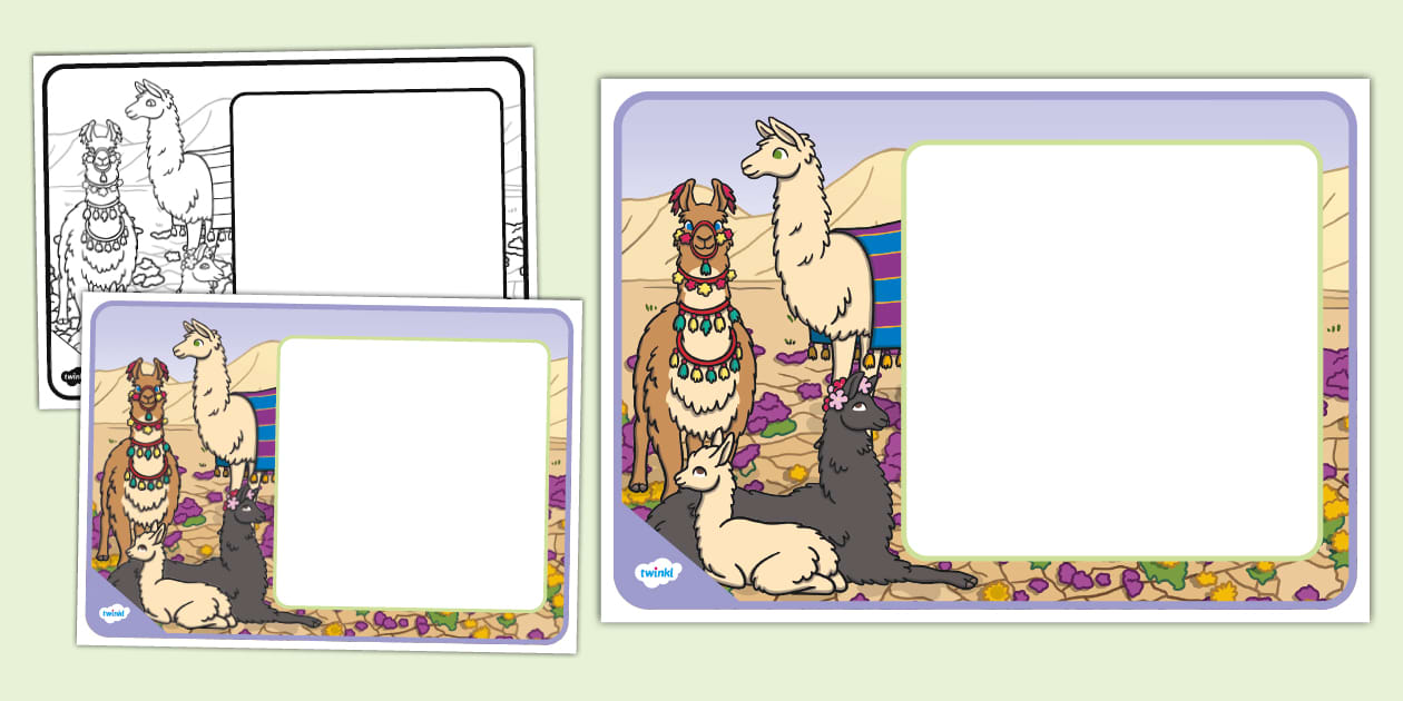 Llama Photo Frame (teacher made) - Twinkl