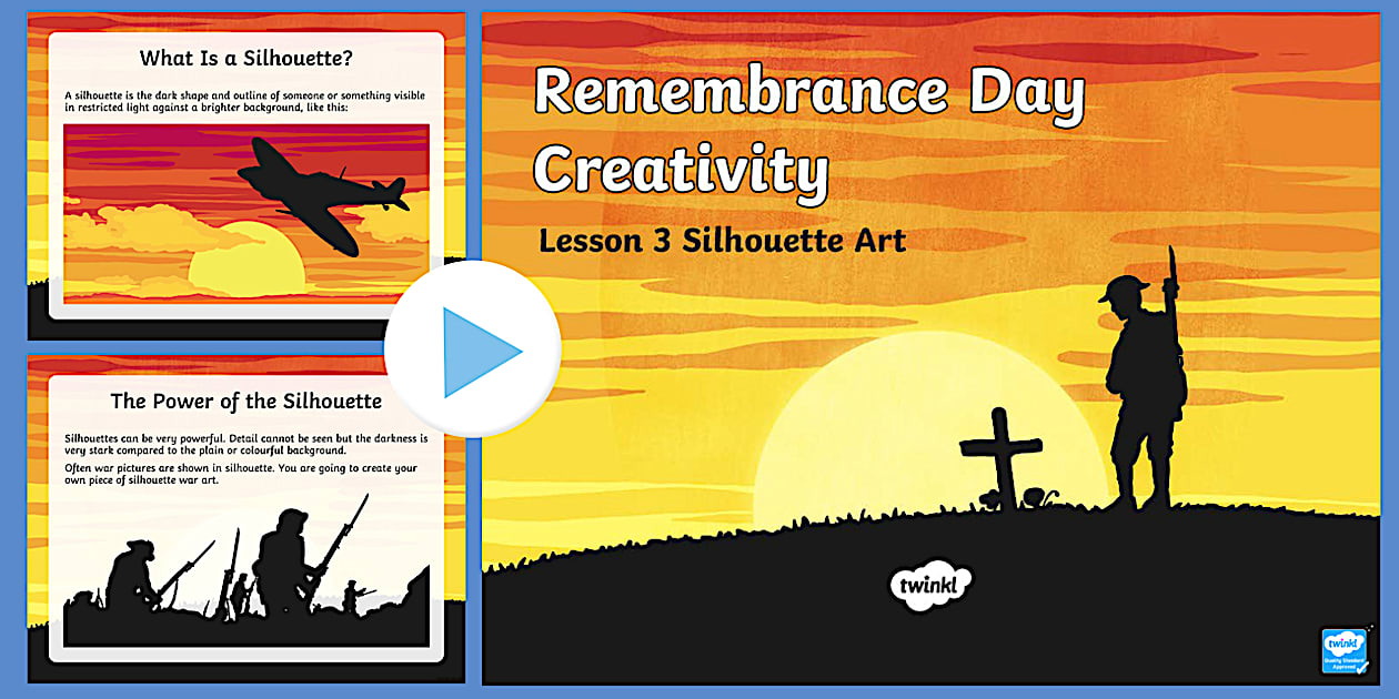 Silhouette Art PowerPoint - WW2 Art for Children KS2 Ideas