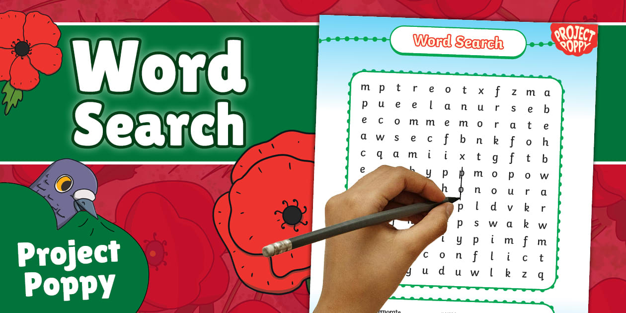 Project Poppy – Word Search - Anzac Day