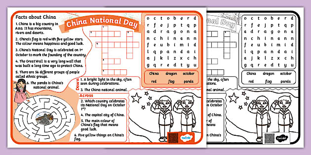 China National Day Activity Mat (teacher made) - Twinkl
