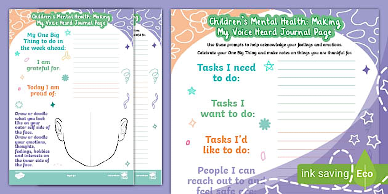 Mental Health - Making My Voice Heard Journaling Page