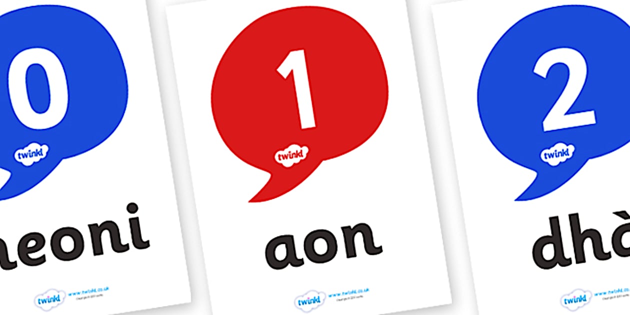 Scottish Gaelic Numbers Odds and Evens Display Posters