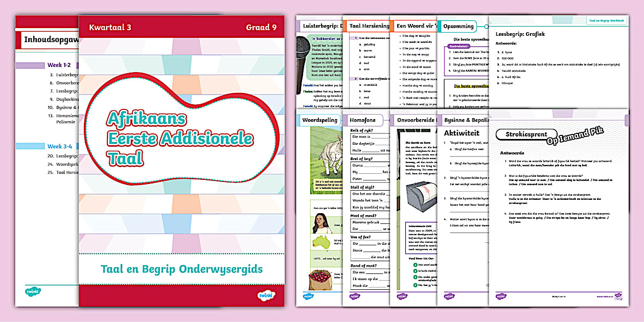 Afrikaans EAT Gr. 9 Onderwysersgids – K3: Taal & Begrip