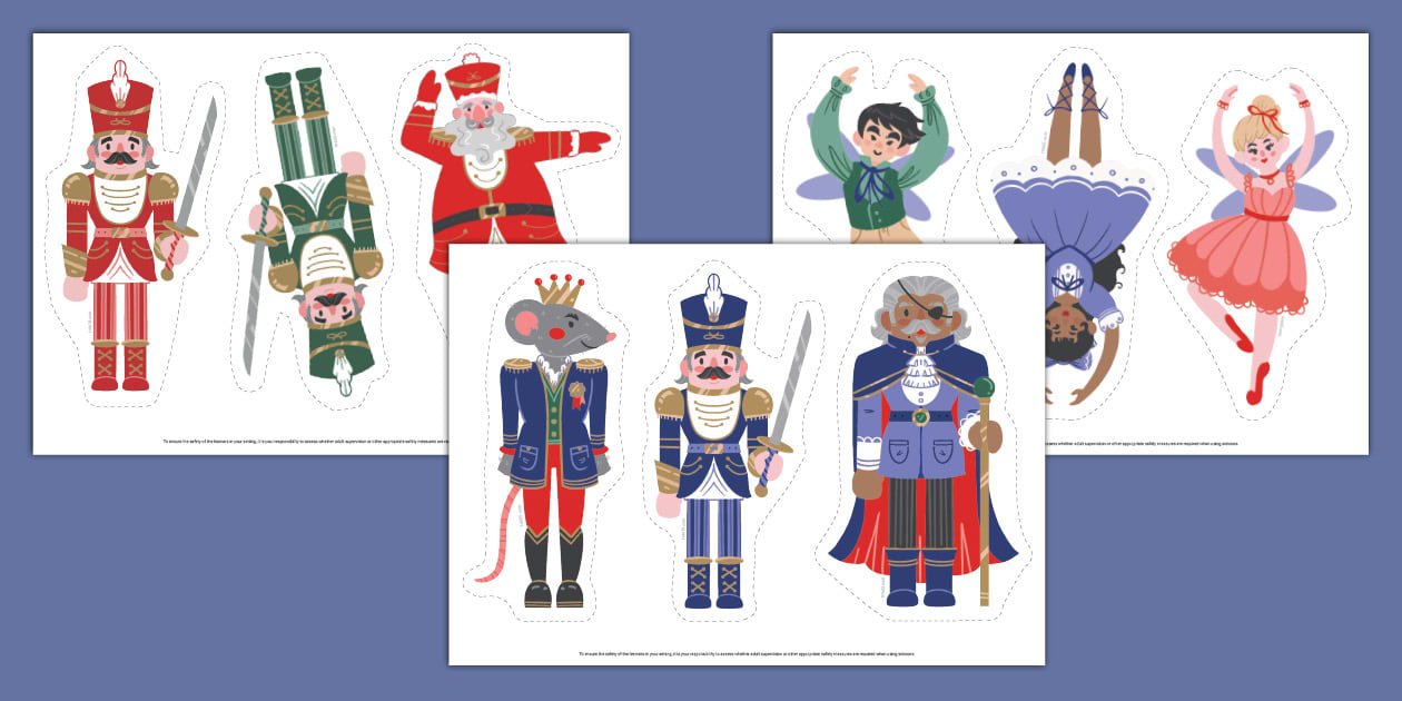 Nutcracker Christmas Cut-Outs (professor feito) - Twinkl