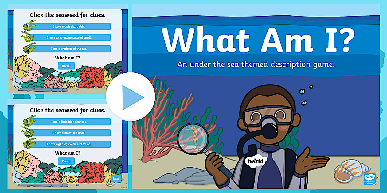 Editable Under the Sea 'What am I?' Interactive PowerPoint Game