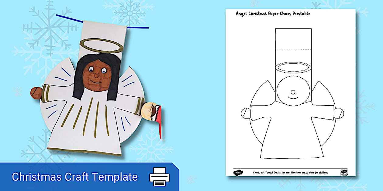 Angel Christmas Paper Chain Printable - Christmas Activities