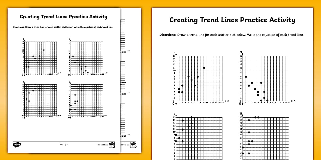 Eighth Grade Creating Trend Lines Practice Worksheet