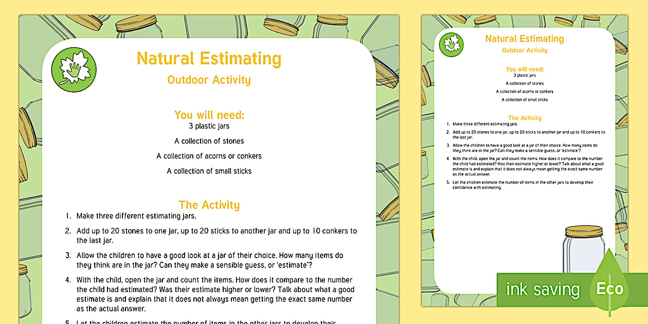 Natural Estimating Jars Outdoor Activity (Teacher-Made)