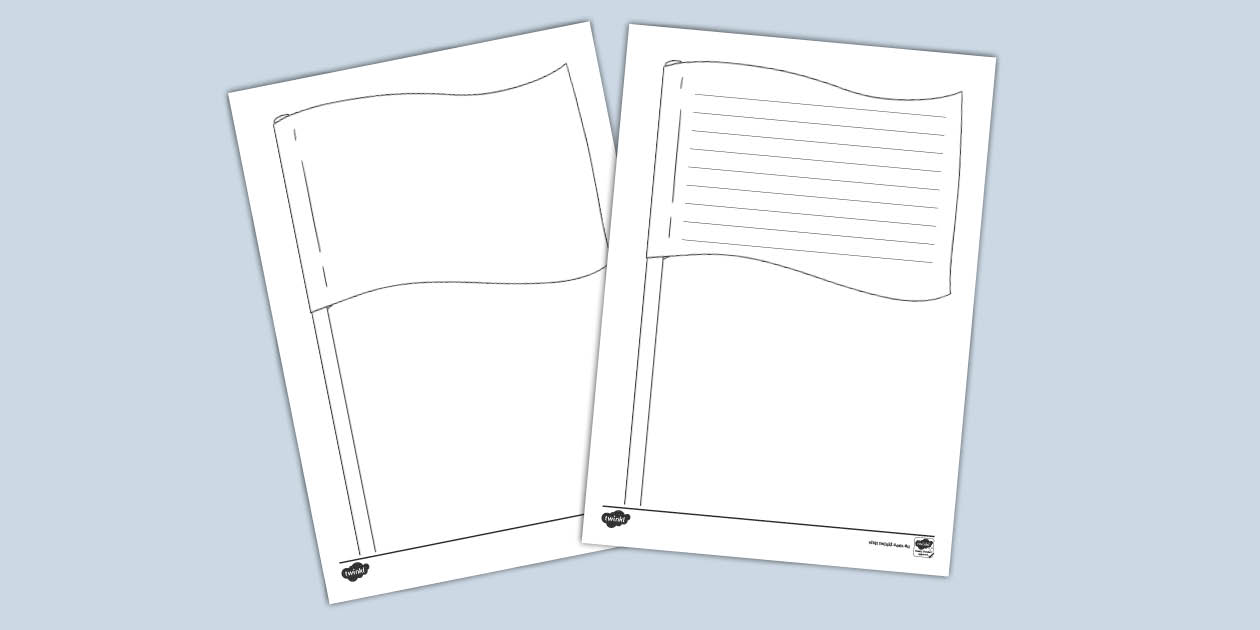 Blank Flag Writing Template - Twinkl