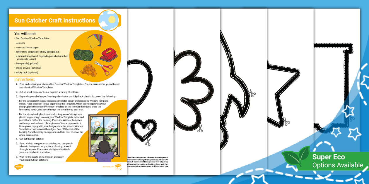 Sun Catcher Craft Instructions (teacher made) - Twinkl