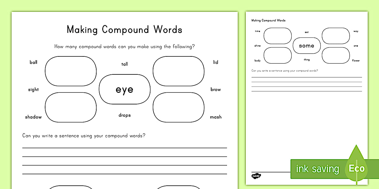 How Many Compound Words Can You Make? Worksheet / Worksheets