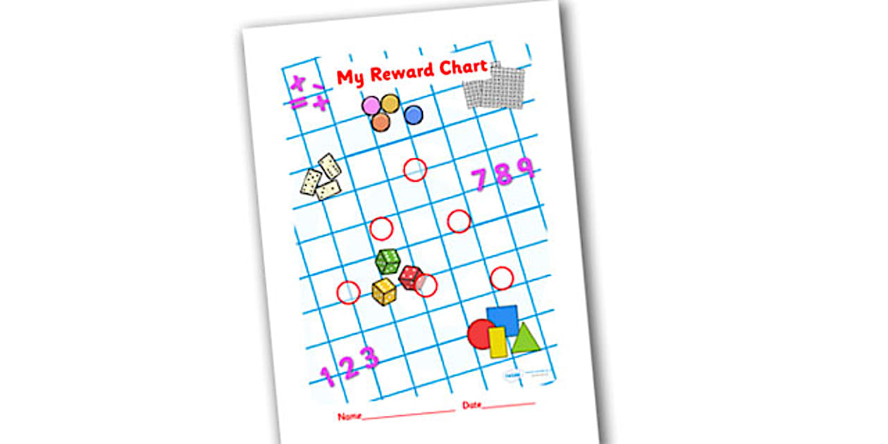Numeracy Themed Sticker Reward Chart 15mm (teacher made)