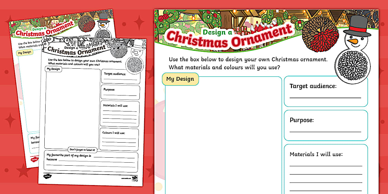 Design a Christmas Ornament Worksheet - Twinkl