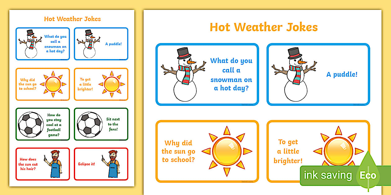 Jokes About Hot Weather | International Joke Day - Twinkl
