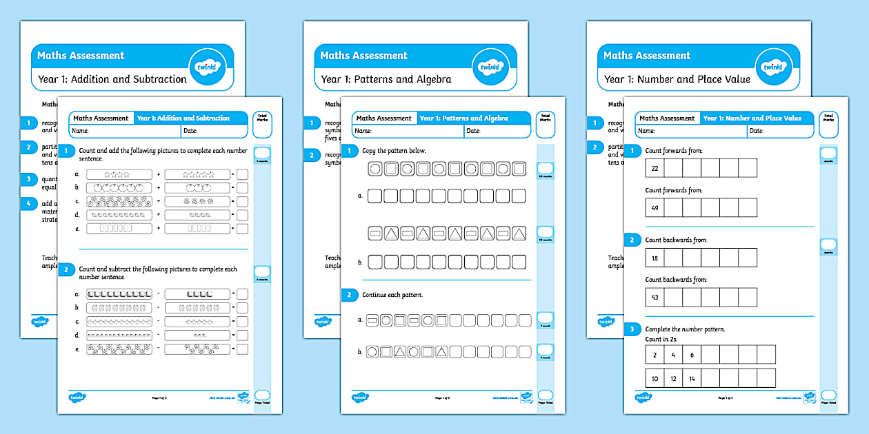 Year 1 Number Assessment Pack (teacher made) - Twinkl
