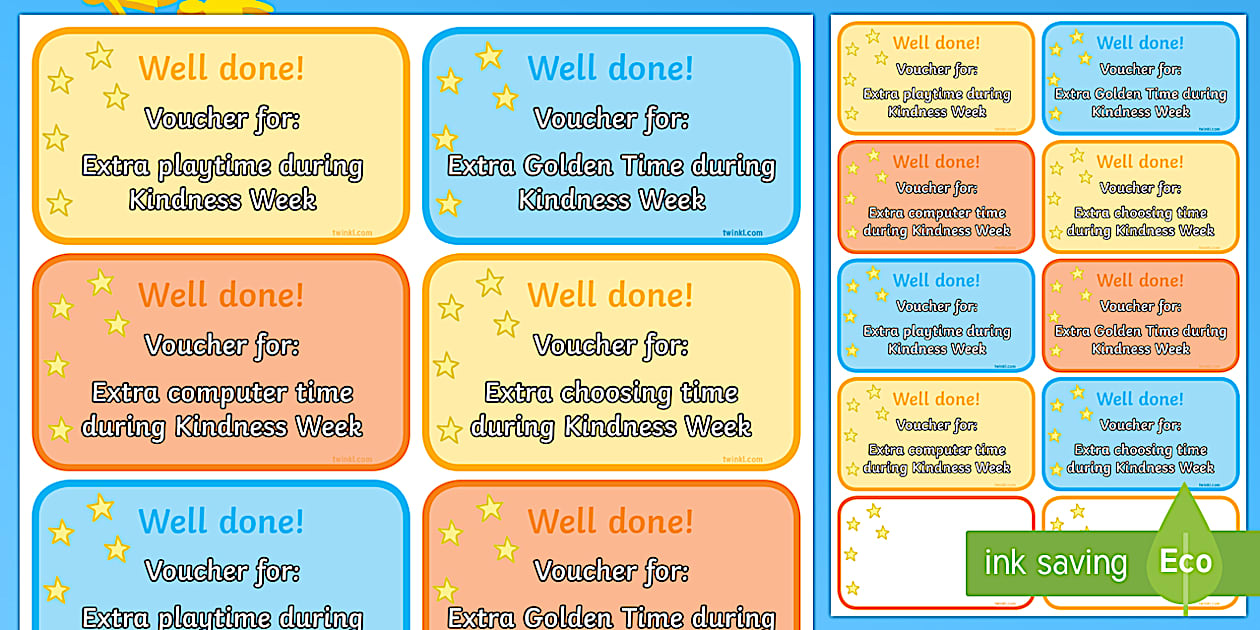 Editable Kindness Week Reward Vouchers (teacher made)