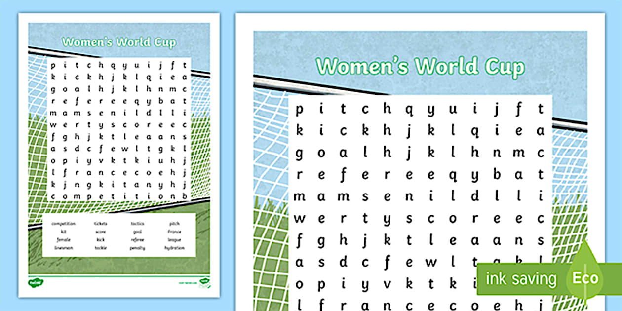 KS2 Women's World Cup Word Search (teacher made) - Twinkl