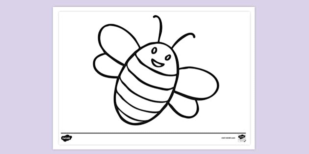 Cute Bee Minibeasts Colouring Sheet | Colouring Sheets