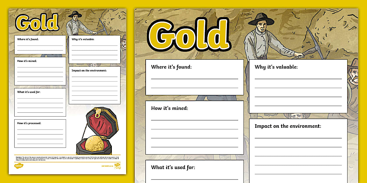 Gold Fact File Template (professor feito) - Twinkl