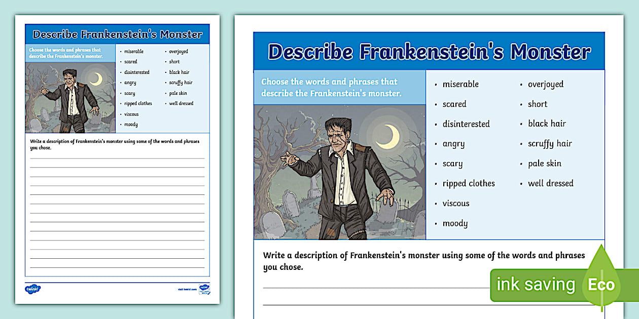 Describe Frankenstein's Monster Activity - Twinkl