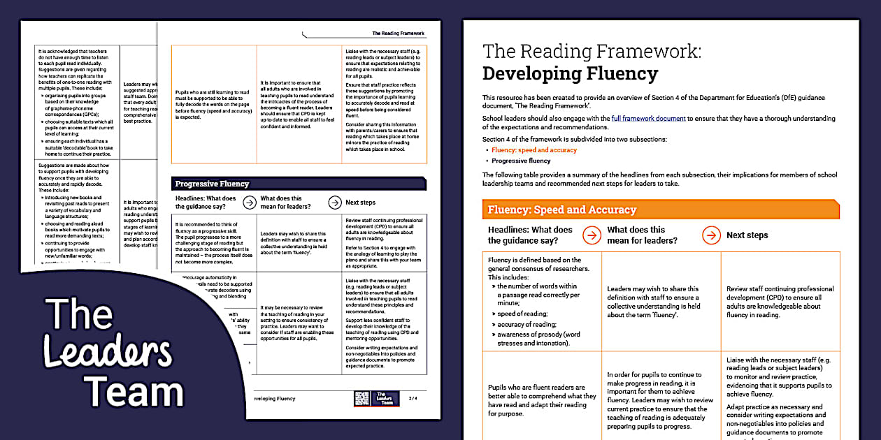 The Reading Framework: Developing Fluency - Twinkl