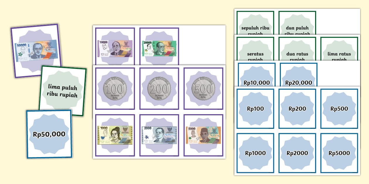 Indonesian Money - Matching Cards (teacher made) - Twinkl