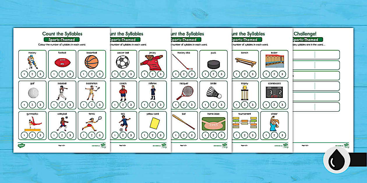 Count the Syllables Sports-Themed Activity