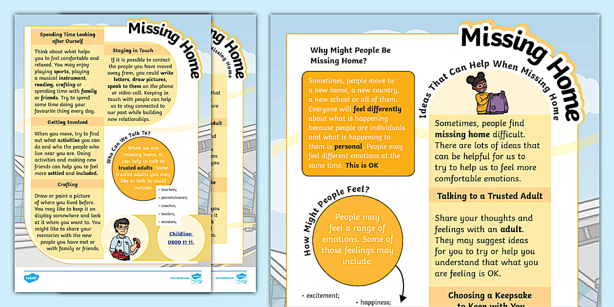 Missing Home: Children's Information Sheet KS1