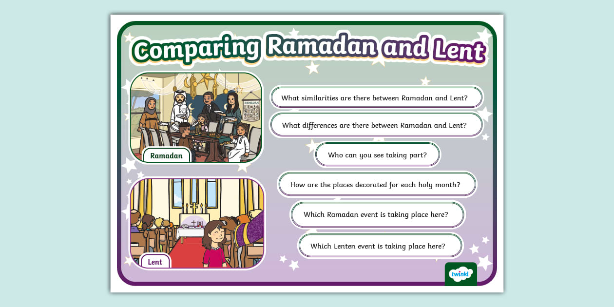 Comparing Ramadan and Lent Display Poster (teacher made)