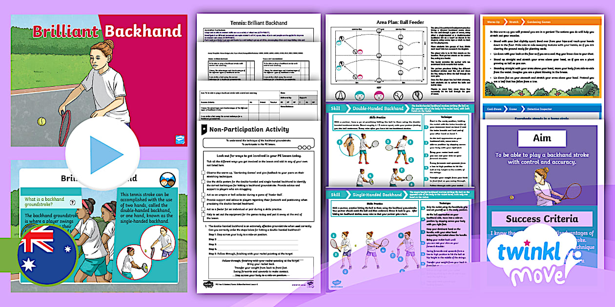 Move PE Y5 Net and Wall: Tennis: Lesson 3 Brilliant Backhand
