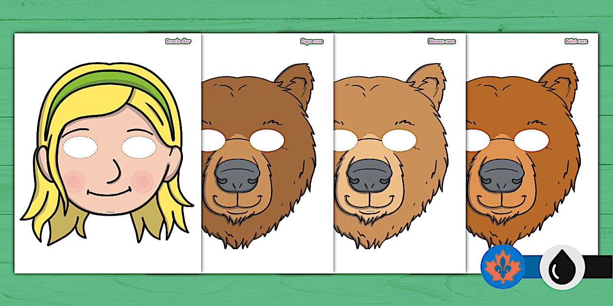 Goldilocks and the Three Bears Drama Masks French - Twinkl