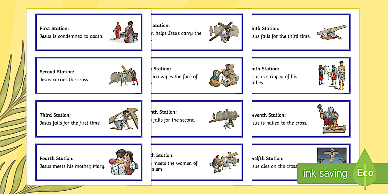 Stations of the Cross Word Cards (teacher made) - Twinkl