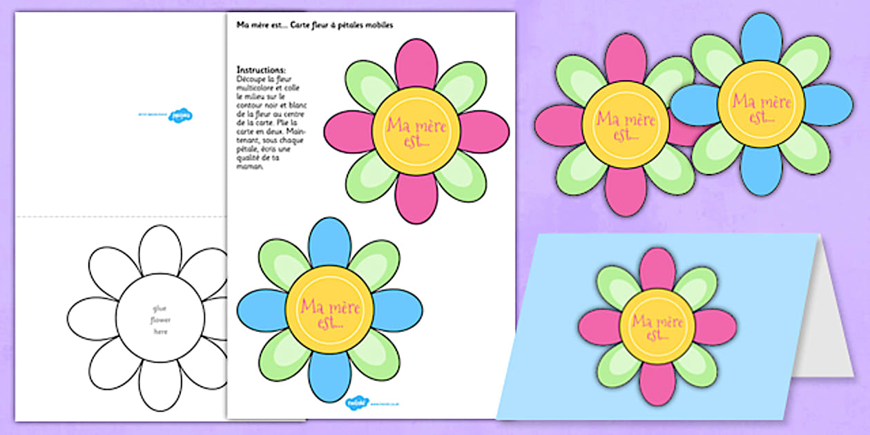 KS1 French Mother's Day Card - Handcraft Activity - Twinkl