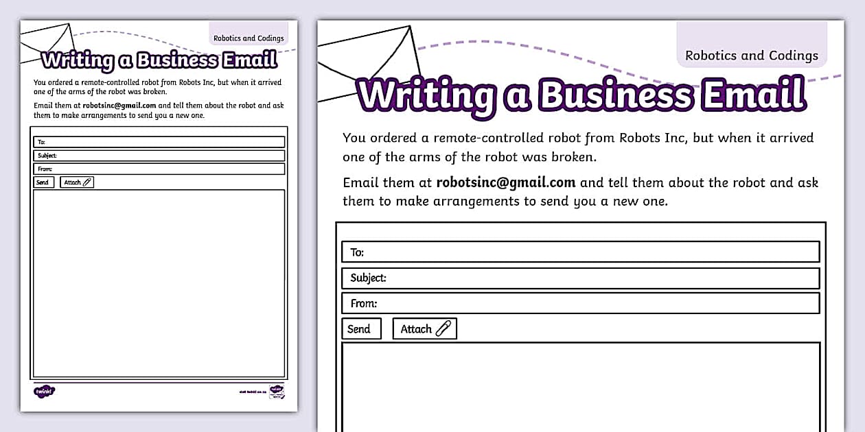 Grade 2 Writing a Business Email. (teacher made) - Twinkl