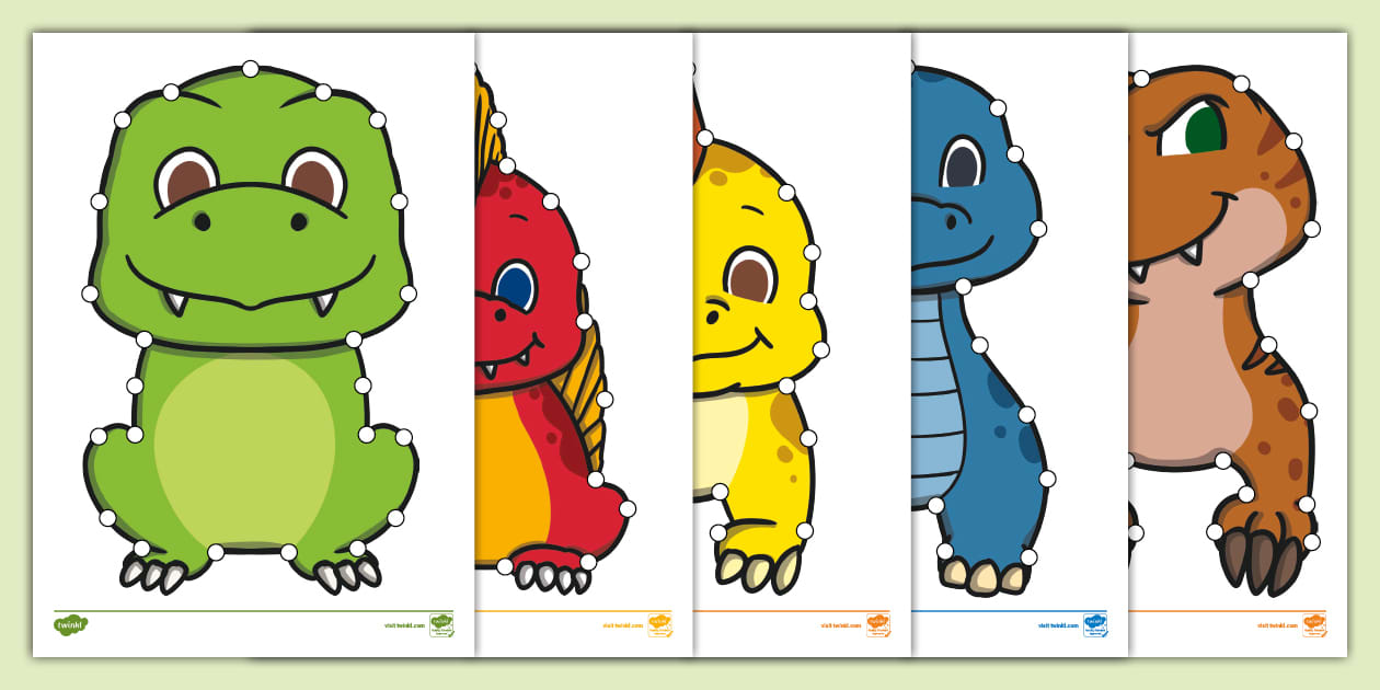 Dinosaur Threading Cards (teacher made) - Twinkl