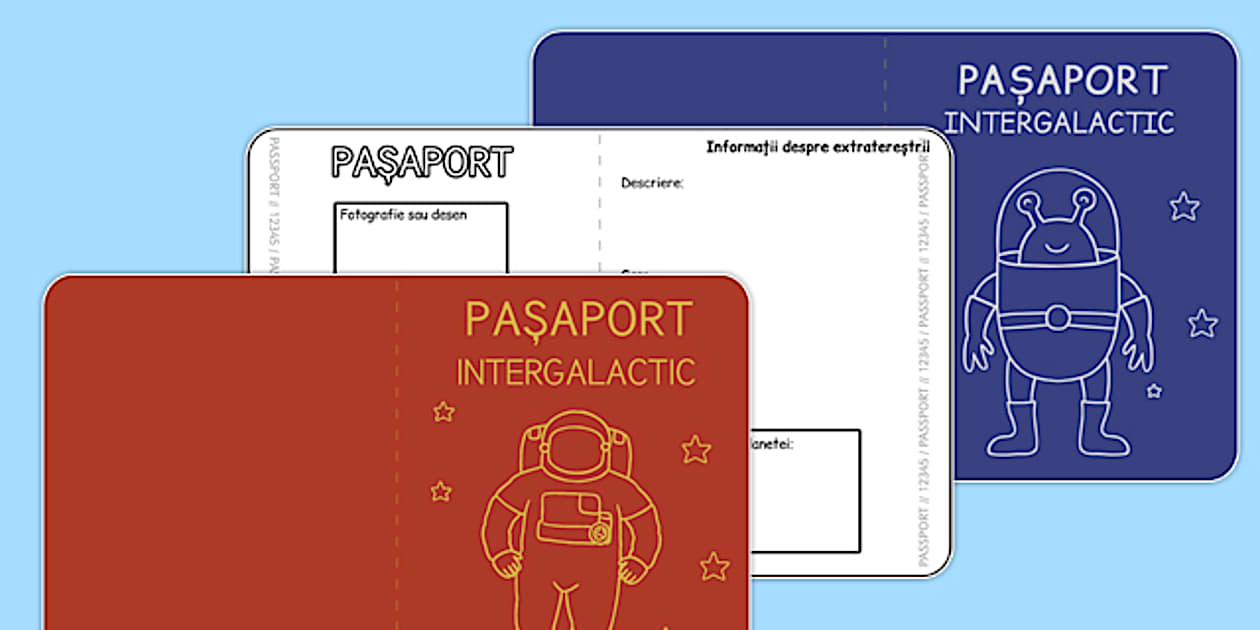 Black and White Pașaport intergalactic - Cadru de scriere