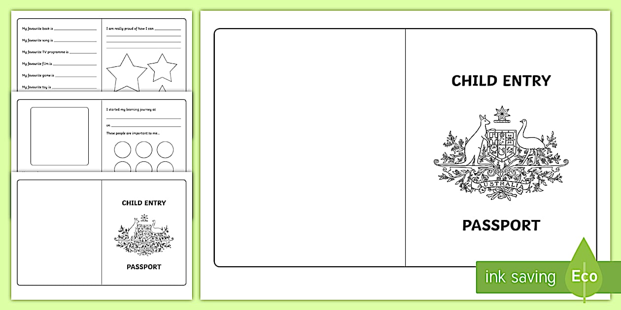 Kindergarten Passport Template | EYLF Materials | Twinkl