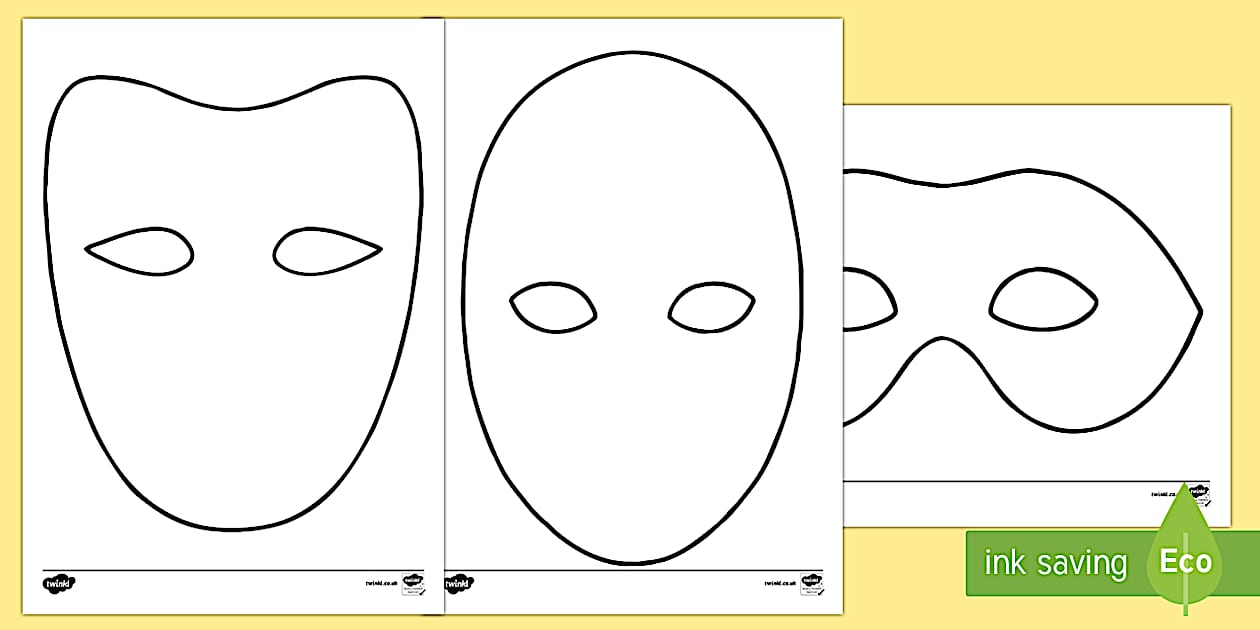 Doodle Draft Masks Worksheet - Art Therapy Mask Activity