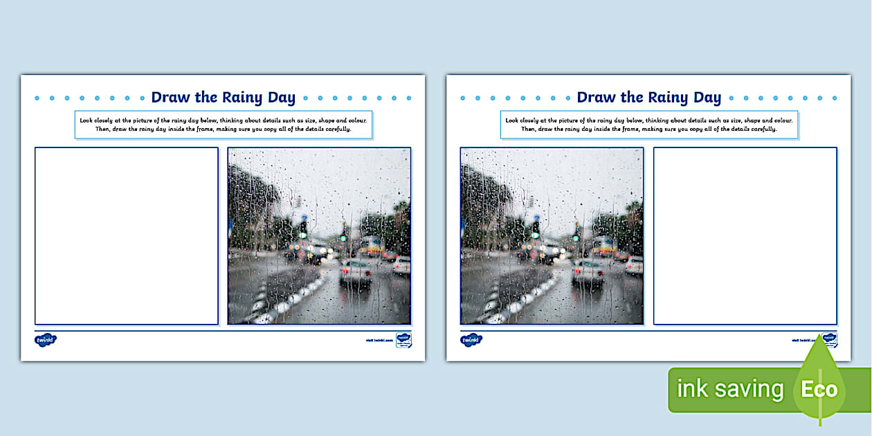 Draw the Rainy Day Art Activity (teacher made) - Twinkl