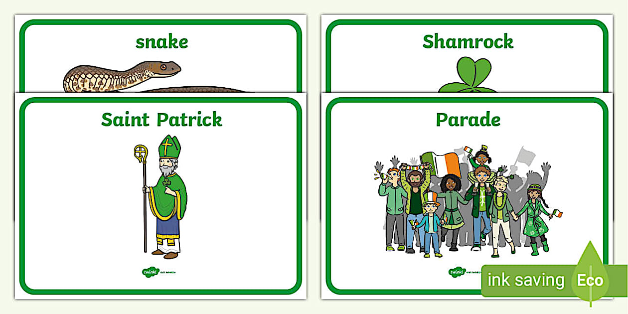 St Patricks Day Vocabulary Display Posters - English