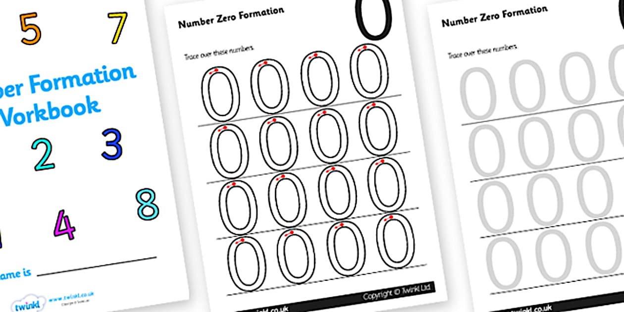 0-9 Number Formation Workbook (Hecho por educadores)