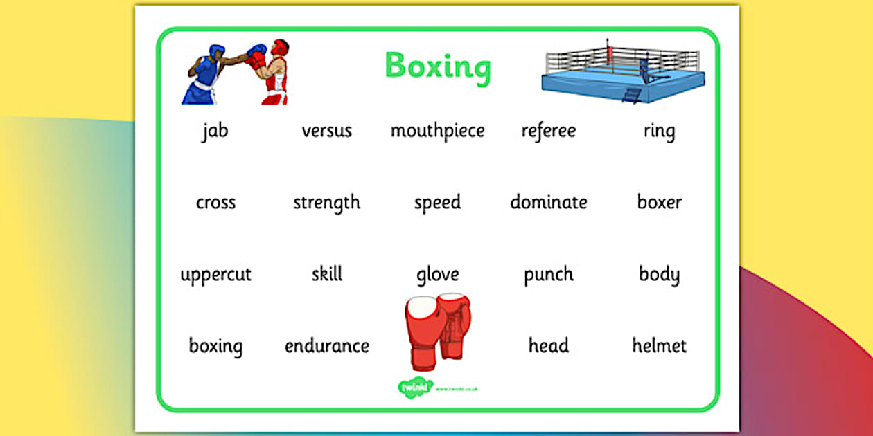 Boxing Word Mat (teacher made) - Twinkl